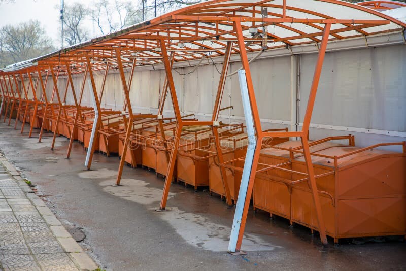 Empty stalls stock image. Image of street, exhibit, market - 22836947