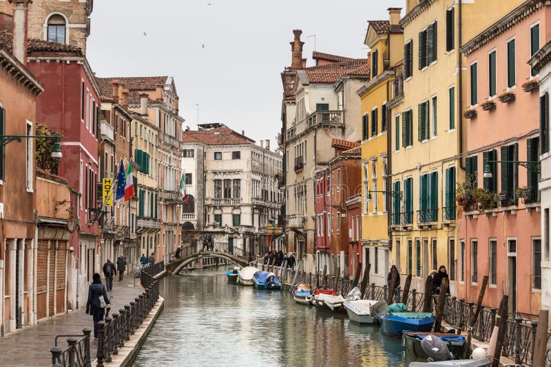 Day View of the Side Canal in Venice, Italy Editorial Photo - Image of ...