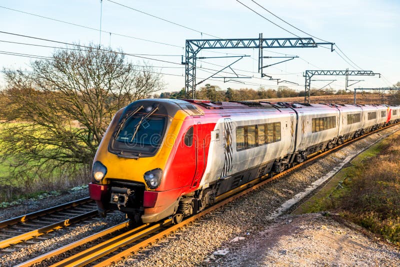 Day View of UK Railroad in England. Railway Landscape Editorial Stock ...