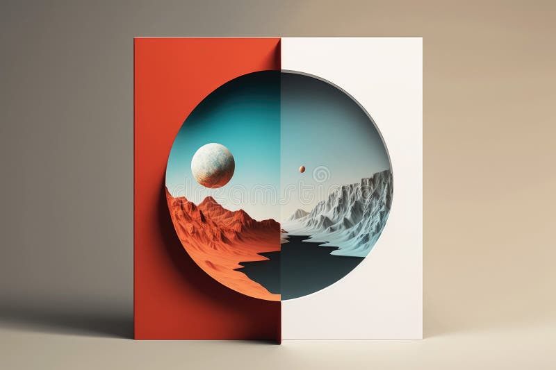 Day Vs. Night Abstract Concept. AI Generated Stock Illustration ...