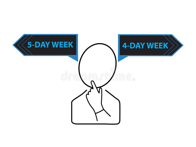 Character of a Person with Two Arrows with the Words 5 Day Week and 4 ...