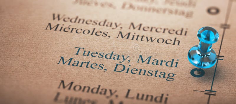 Day of the Week, Focus on Tuesday Stock Illustration - Illustration of ...