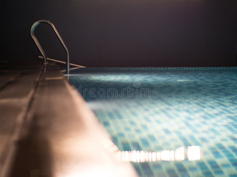 Swimming Pool after Rain in the Evening. Stock Photo - Image of nigth ...