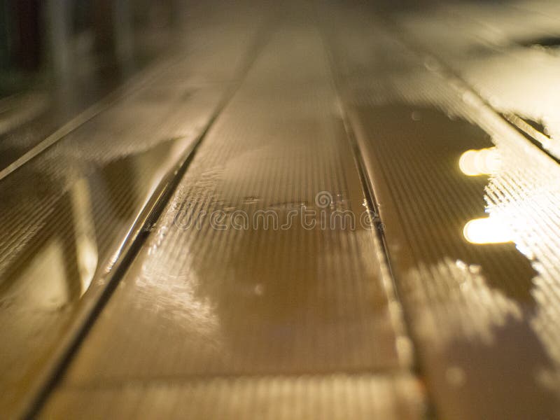 Swimming Pool after Rain in the Evening. Stock Photo - Image of rain ...