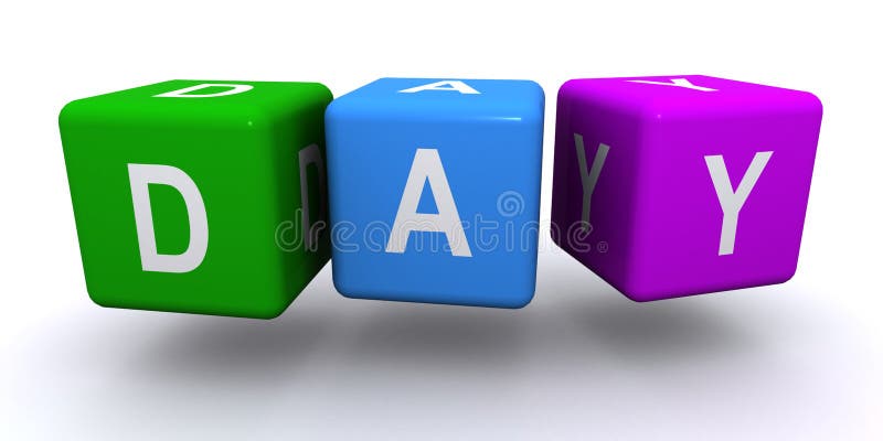 Day word block on white stock illustration. Illustration of buttons ...