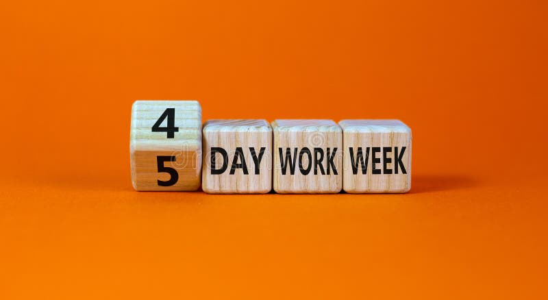 4 or 5 Day Work Week Symbol. Turned the Cube and Changed Words `5 Day ...