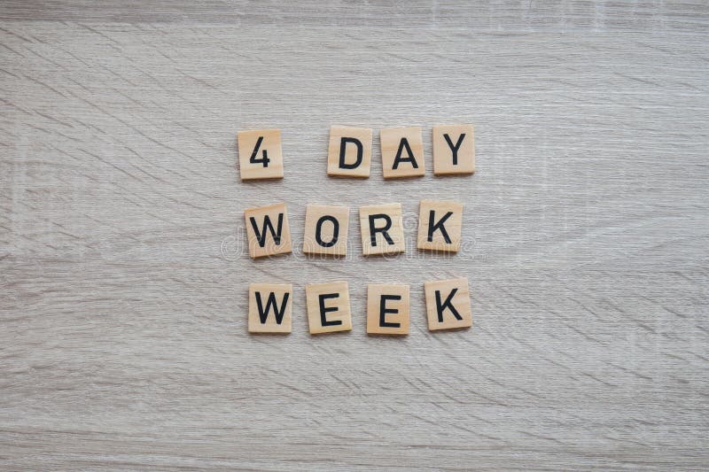 4 Day Work Week Symbol on Wooden Blocks Four Day Working Week Concept ... 4 Day Work Week Symbol on Wooden Blocks Four Day Working Week Concept ...