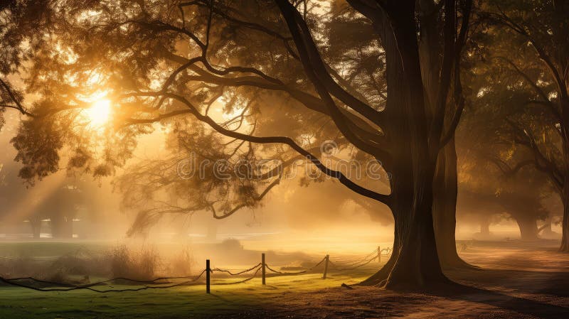 Daybreak morning sun stock illustration. Illustration of early - 307638439