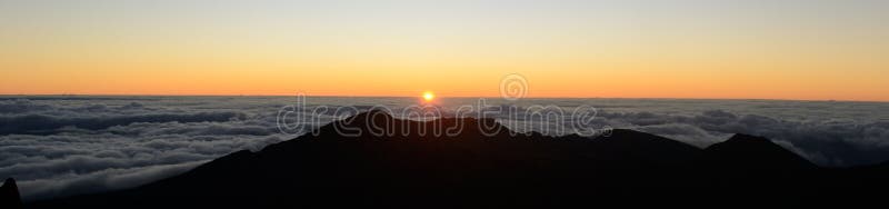Daybreak Over Mountain and Clouds Stock Photo - Image of aerial, nature ...