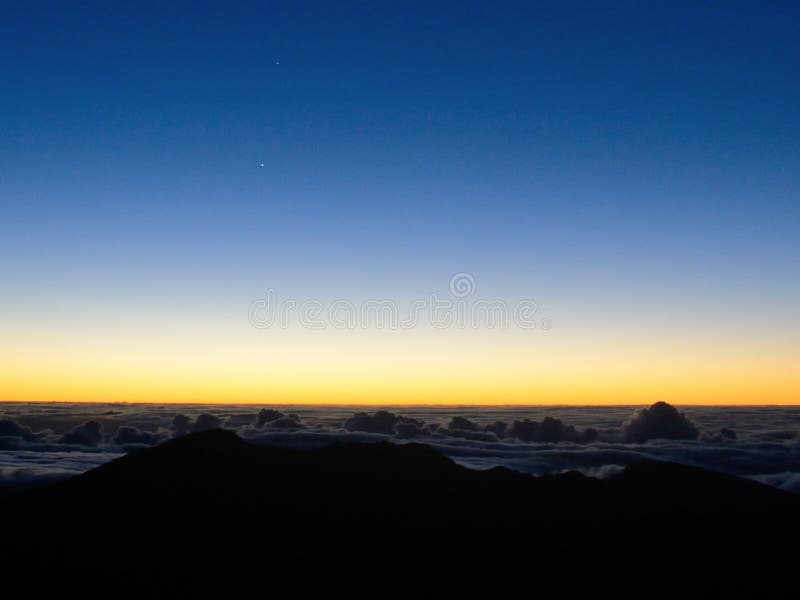 Daybreak Over Mountain and Clouds Stock Photo - Image of skyline, color ...