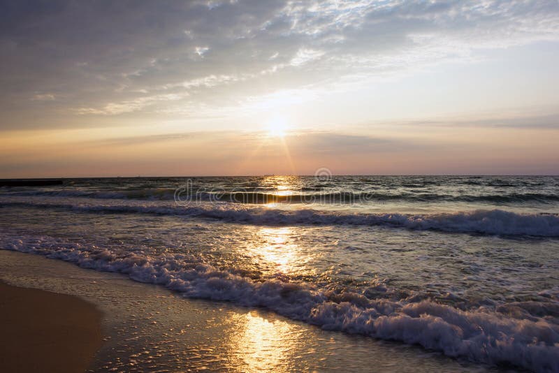 Daybreak Over Sea. Natural Landscape. Stock Photo - Image of coastline ...