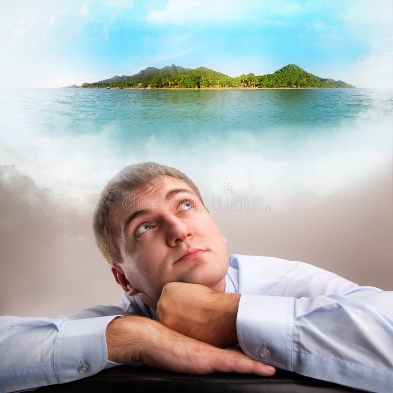 Daydreaming office worker stock photo. Image of caucasian - 39991418