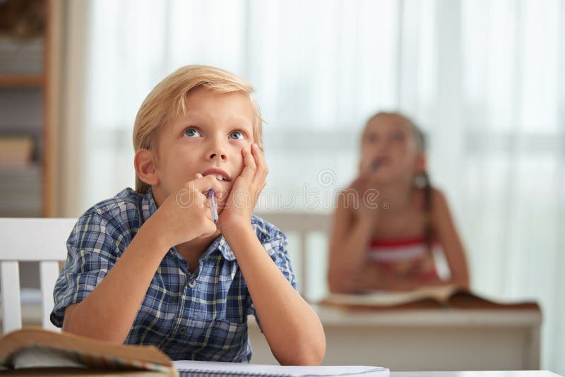 155 Pensive Boy Child Thinking Daydreaming Stock Photos - Free ...