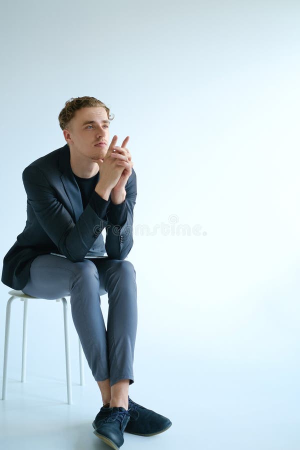 Man Thinking Contemplating Creative Ideas Concept Stock Photo - Image ...