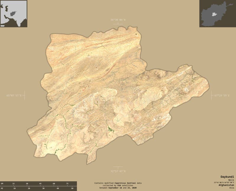 Daykundi, Afghanistan - Composition. Sentinel-2 Satellite Stock ...
