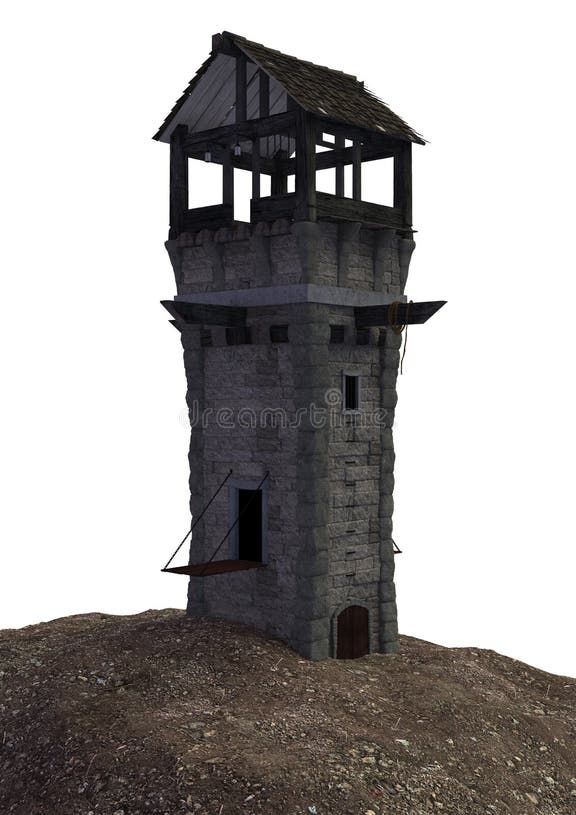 Medieval sentinel tower. stock illustration. Illustration of building ...