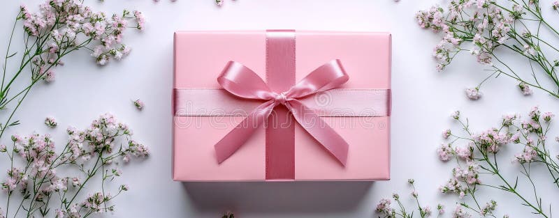 In the Daylight, a Luxurious Pink Gift Box, Featuring a Ribbon and ...