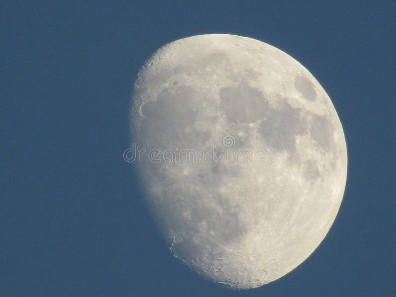 Daylight Moon Shines Bright in Evening Blue Sky Over St Andrews Stock ...