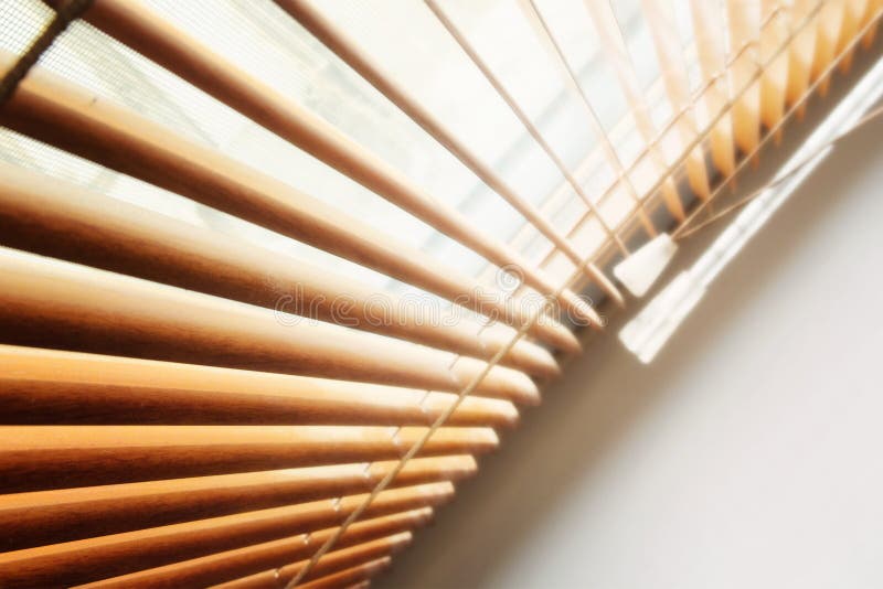 The Daylight Passing through Open Blinds at a Window. Stock Photo ...