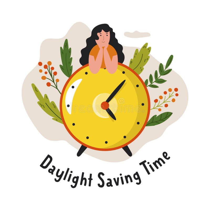 Daylight Saving Time. Abstract Design with Clock Stock Vector ...