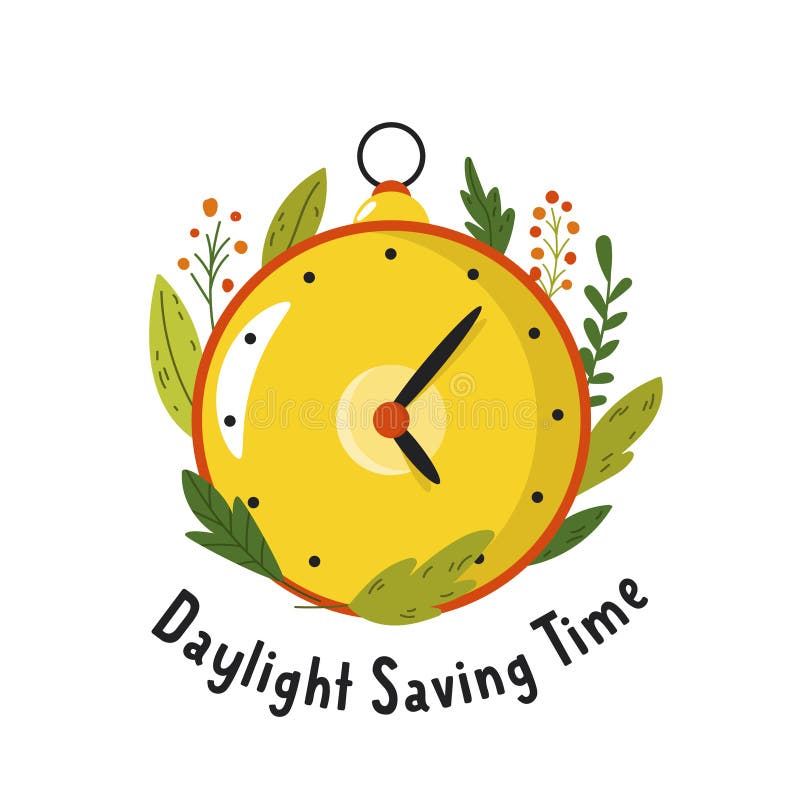 Daylight Saving Time. Abstract Design with Clock Stock Vector ...