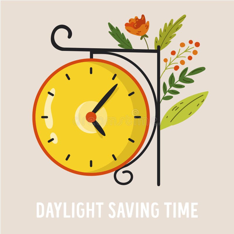Daylight Saving Time. Abstract Design with Clock Stock Vector ...