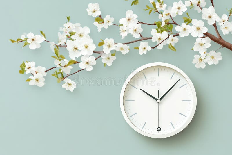Daylight Saving Time Begins with Spring Forward Clock Stock ...