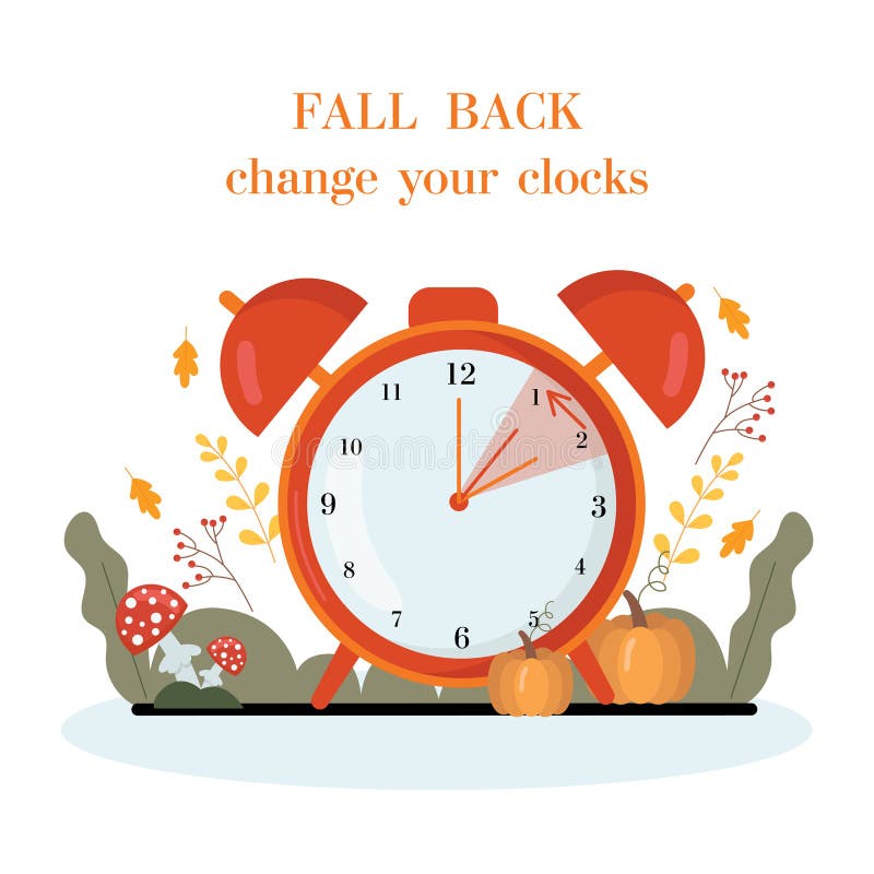 Daylight Saving Time Concept.Alarm Clock on the Autumn Leaves ... Daylight Saving Time Concept.Alarm Clock on the Autumn Leaves ...