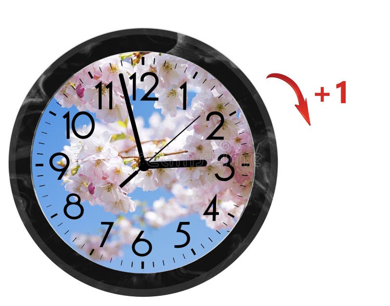Daylight Saving Time DST. Wall Clock Going To Summer Time +1 Stock ...