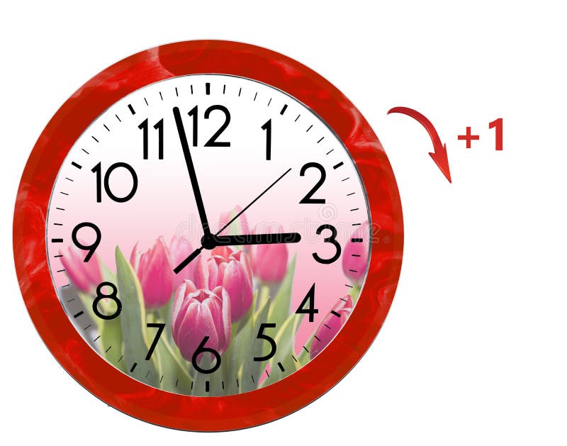 Daylight Saving Time DST. Wall Clock Going To Summer Time +1 Stock ...