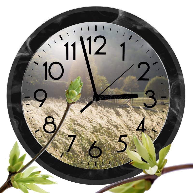 Daylight Saving Time DST. Wall Clock Going To Summer Time +1 Stock ...