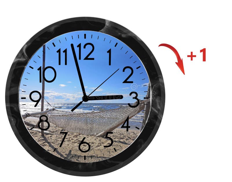 Daylight Saving Time DST. Wall Clock Going To Summer Time +1 Stock ...