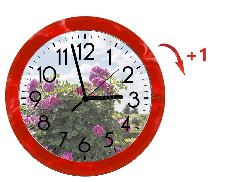 Daylight Saving Time DST. Wall Clock Going To Summer Time +1 Stock ...