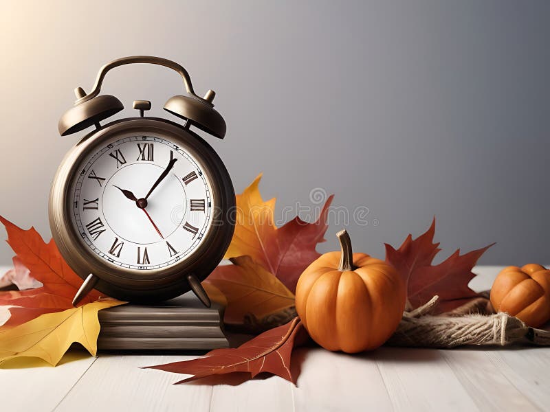 Daylight Saving Time Ends Fall Back Reminder Banner Stock Illustration ...