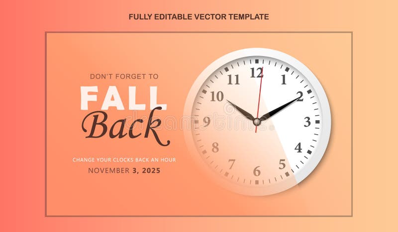 Daylight saving time ends. stock vector. Illustration of brand - 344305755