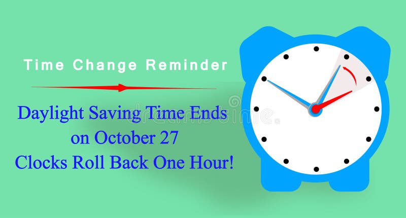 Daylight Saving Time Ends on October 27 Vector Stock Vector ...