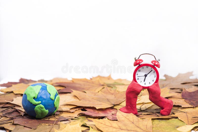Daylight Saving Time. Wall Clock Going To Winter Time. Autumn ...