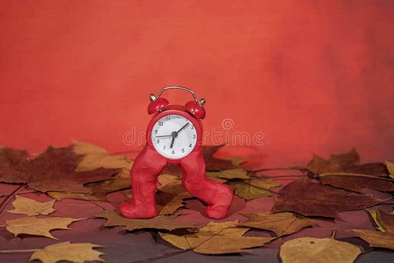 Daylight Saving Time. Wall Clock Going To Winter Time. Autumn ...