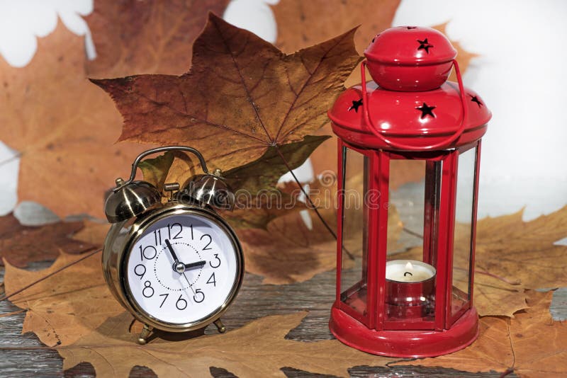 Daylight Saving Time. Wall Clock Going To Winter Time. Autumn ...