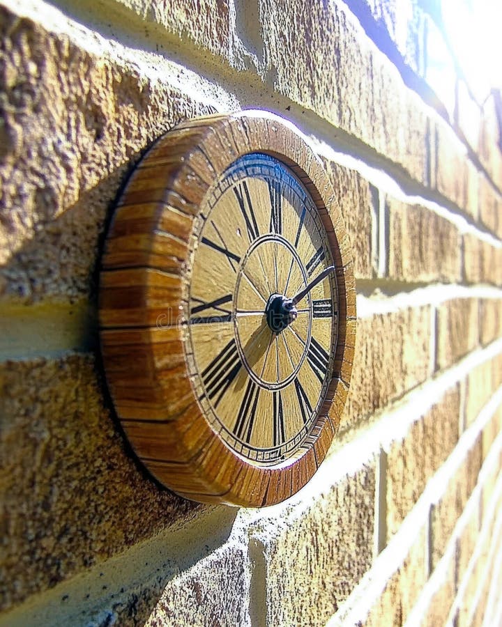 Daylight Savings Clock Marking Time on a Sunny Day Against a Rustic ...