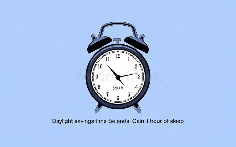 Daylight Savings Time Ends: Clock Illustration Gaining an Extra Hour ...