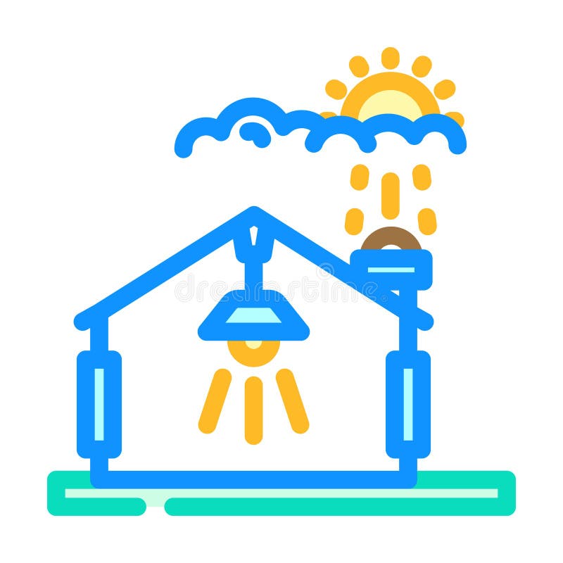 Daylight Sensor Lighting Control Color Icon Vector Illustration Stock ...