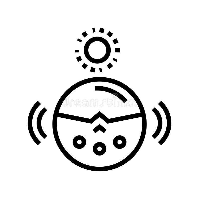 Daylight Sensor Lighting Control Line Icon Vector Illustration Stock ...