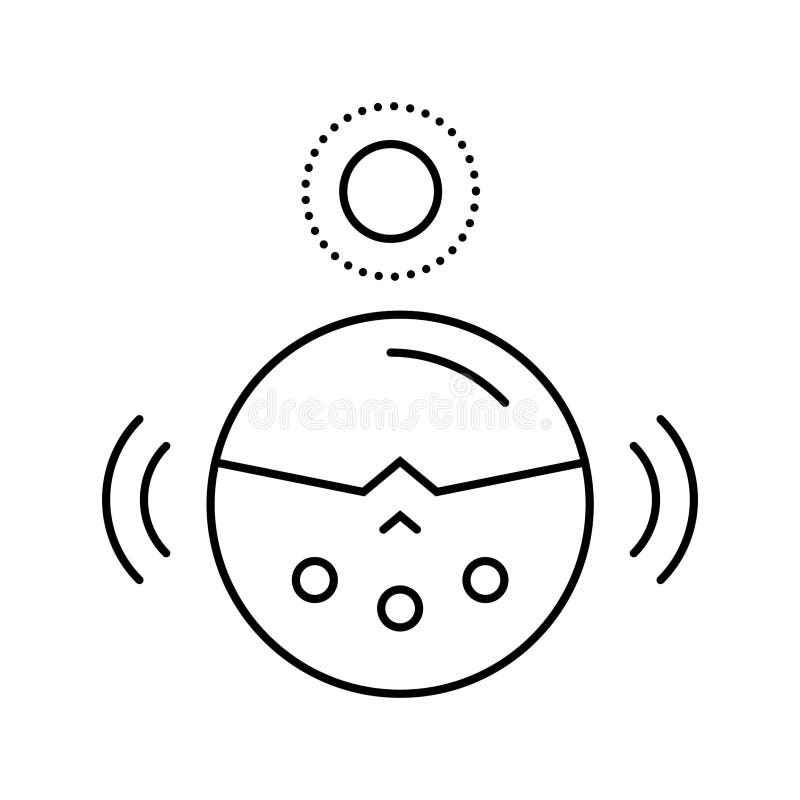 Daylight Sensor Lighting Control Line Icon Vector Illustration Stock ...