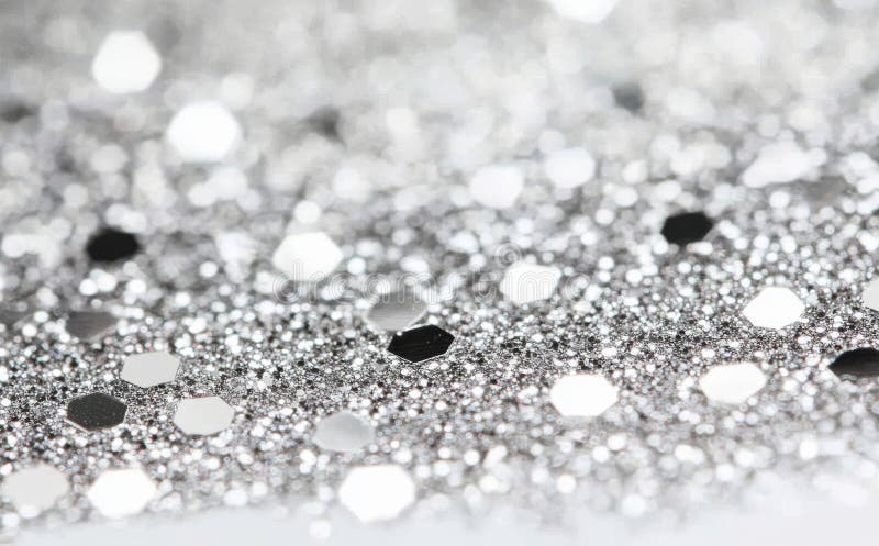 In the Daylight, Silver Metallic Particles Scatter Across a White ...