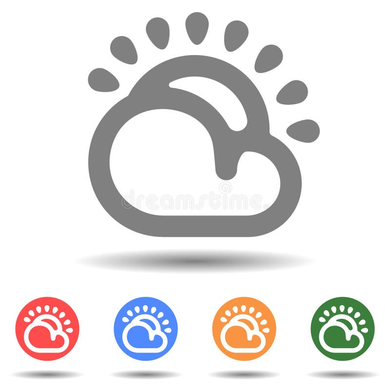 Daylight Sun and Cloud Icon Vector Stock Vector - Illustration of ...