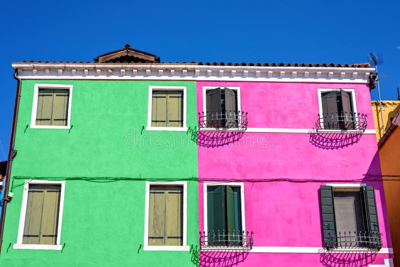 Daylight View To Complementary Colored Mint and Pink Building Stock ...