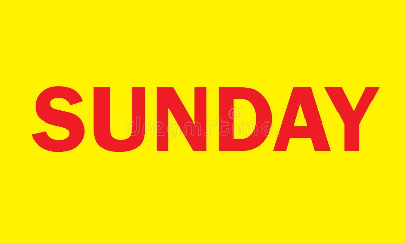 SUNDAY DAYS NAME - Colourful Day Word Stock Illustration - Illustration ...