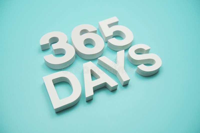 365 Days Alphabet Letter with Space Copy on Blue Background Stock ...