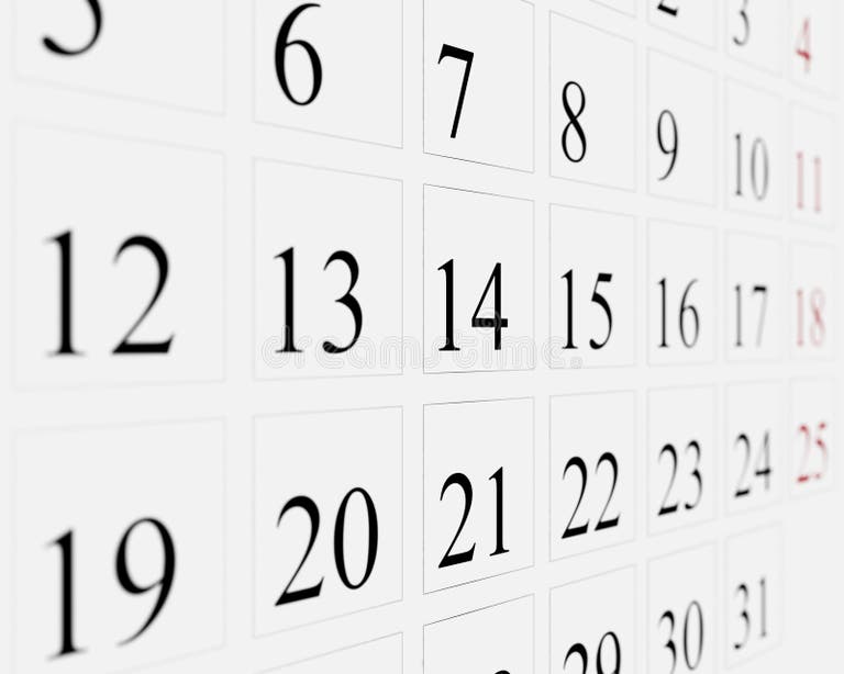 Days on calendar stock illustration. Illustration of organized - 32845127